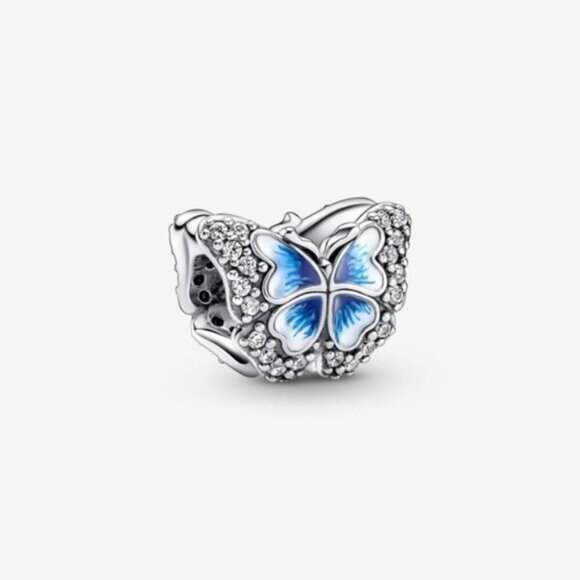 Pandora | Jewelry | Pandora Blue Butterfly Sparkling Charm | Poshmark